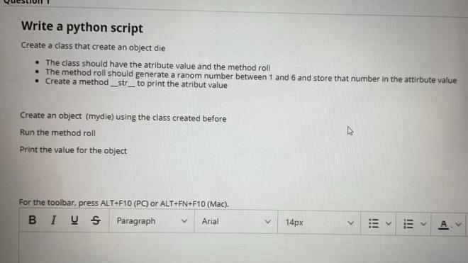Solved Write a python script Create a class that create an | Chegg.com
