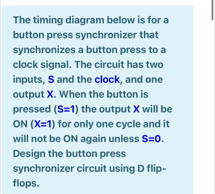 Solved The timing diagram below is for a button press | Chegg.com