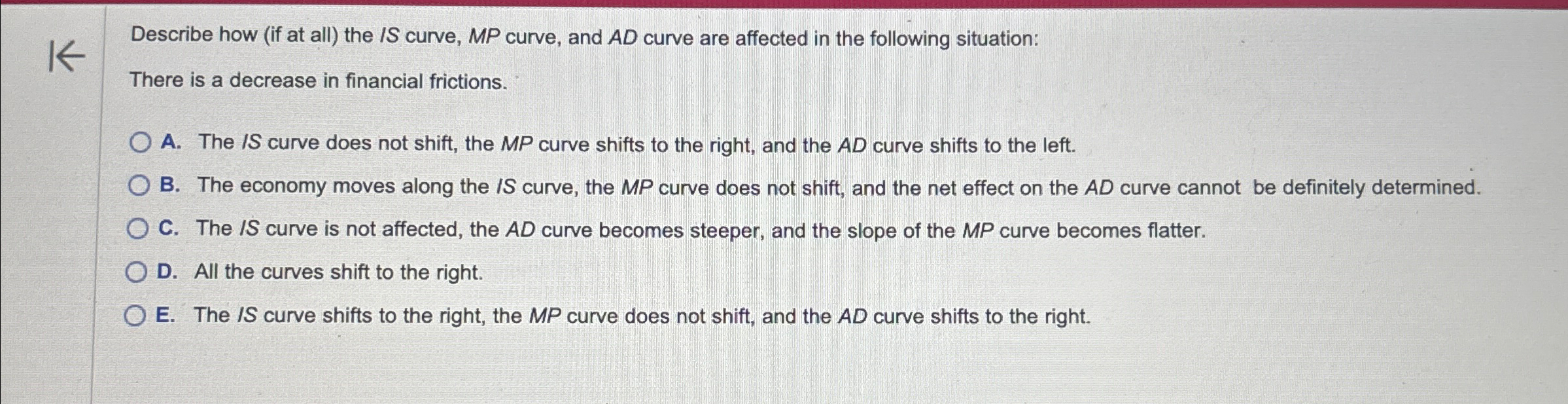 Solved Describe how (if at all) ﻿the IS curve, MP curve, and | Chegg.com