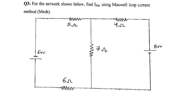 Solved Q3: For the network shown below, find 149, using | Chegg.com