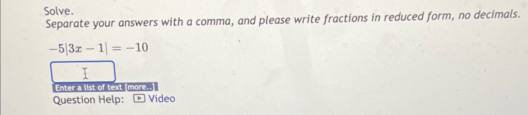 Solved Solve.Separate your answers with a comma, and please | Chegg.com