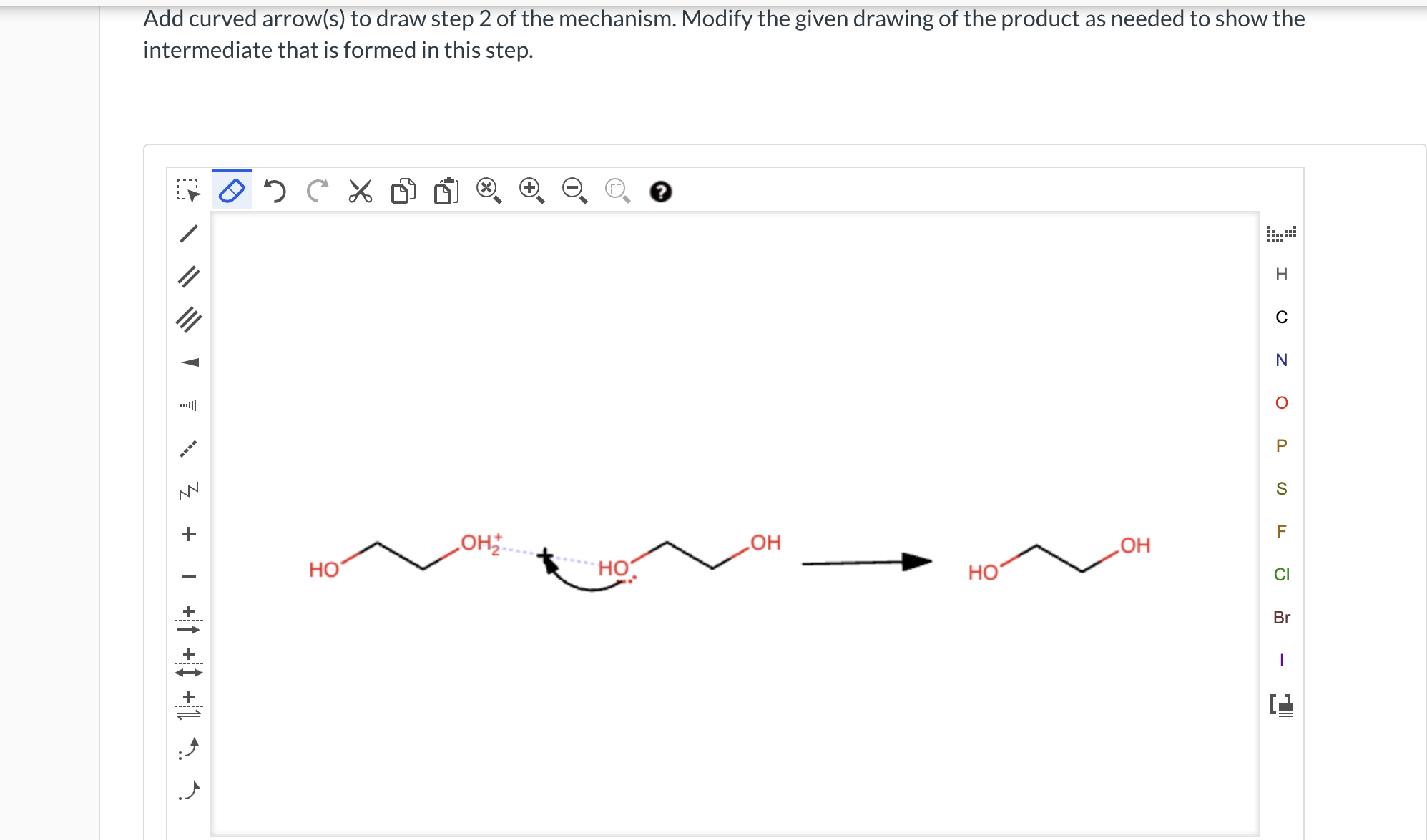 Solved Add curved arrow(s) ﻿to draw step 2 ﻿of the | Chegg.com
