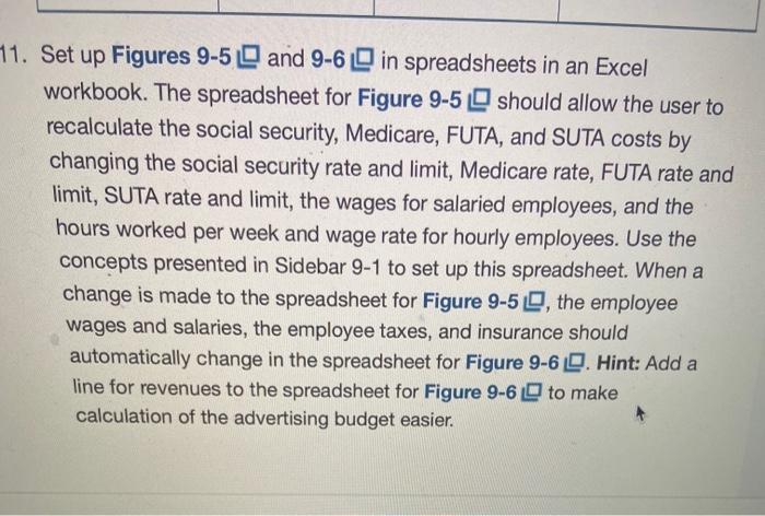 Solved 1. Set up Figures 9-5 므 and 9-6 in spreadsheets in | Chegg.com
