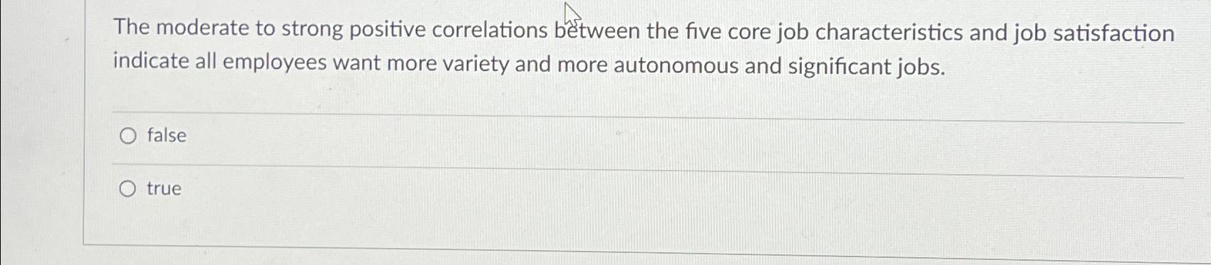 Solved The moderate to strong positive correlations between | Chegg.com