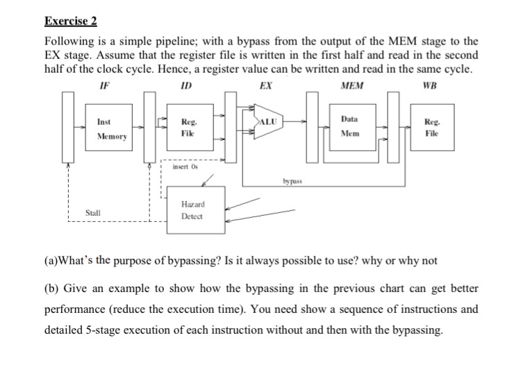 Solved Exercise 2Following is a simple pipeline; with a | Chegg.com