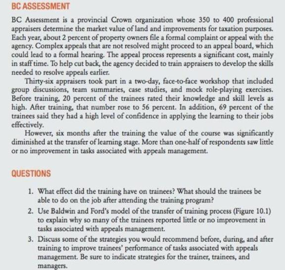Solved BC ASSESSMENT BC Assessment is a provincial Crown | Chegg.com