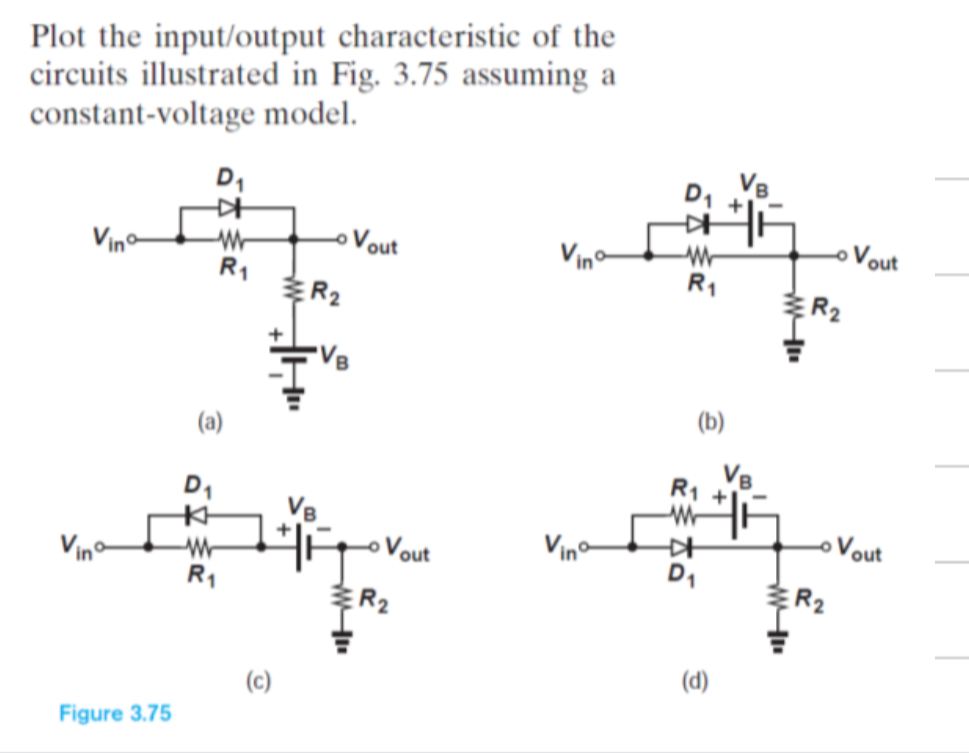 Solved Plot the input/output characteristic of thecircuits | Chegg.com Solved Plot the input/output characteristic of thecircuits | Chegg.com