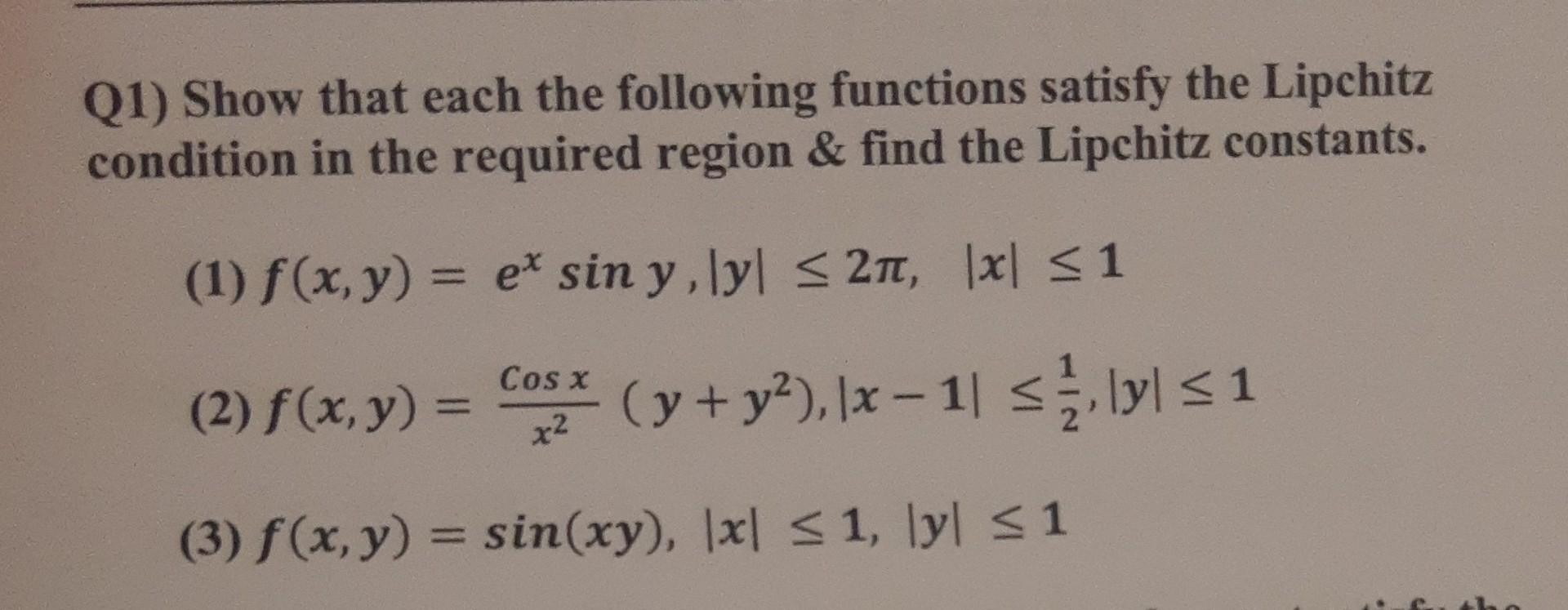 Solved Q1) Show that each the following functions satisfy | Chegg.com
