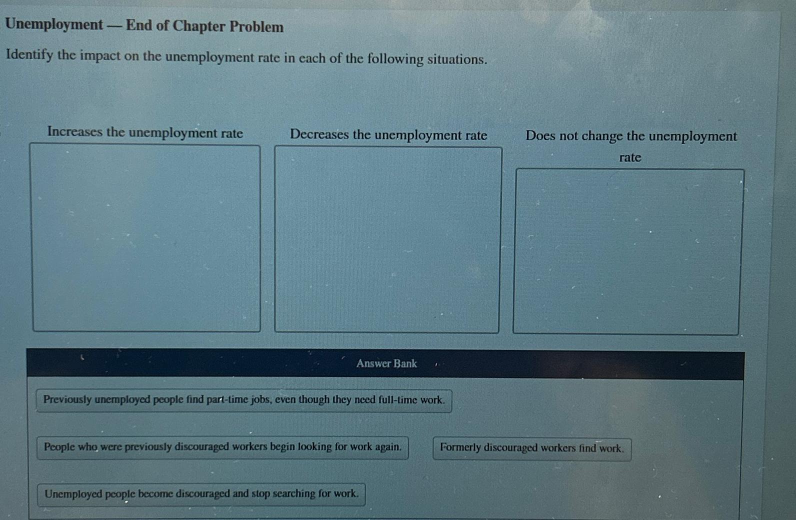 Solved Unemployment - ﻿End of Chapter ProblemIdentify the | Chegg.com