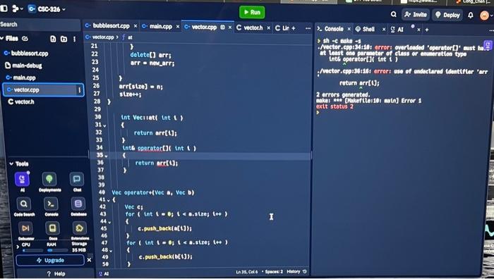 Solved hi, I am trying to separate my c++ files into .h and | Chegg.com