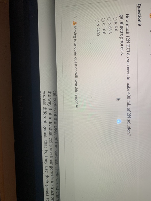 Solved Question 9 How much 12N HCl do you need to make 400 | Chegg.com