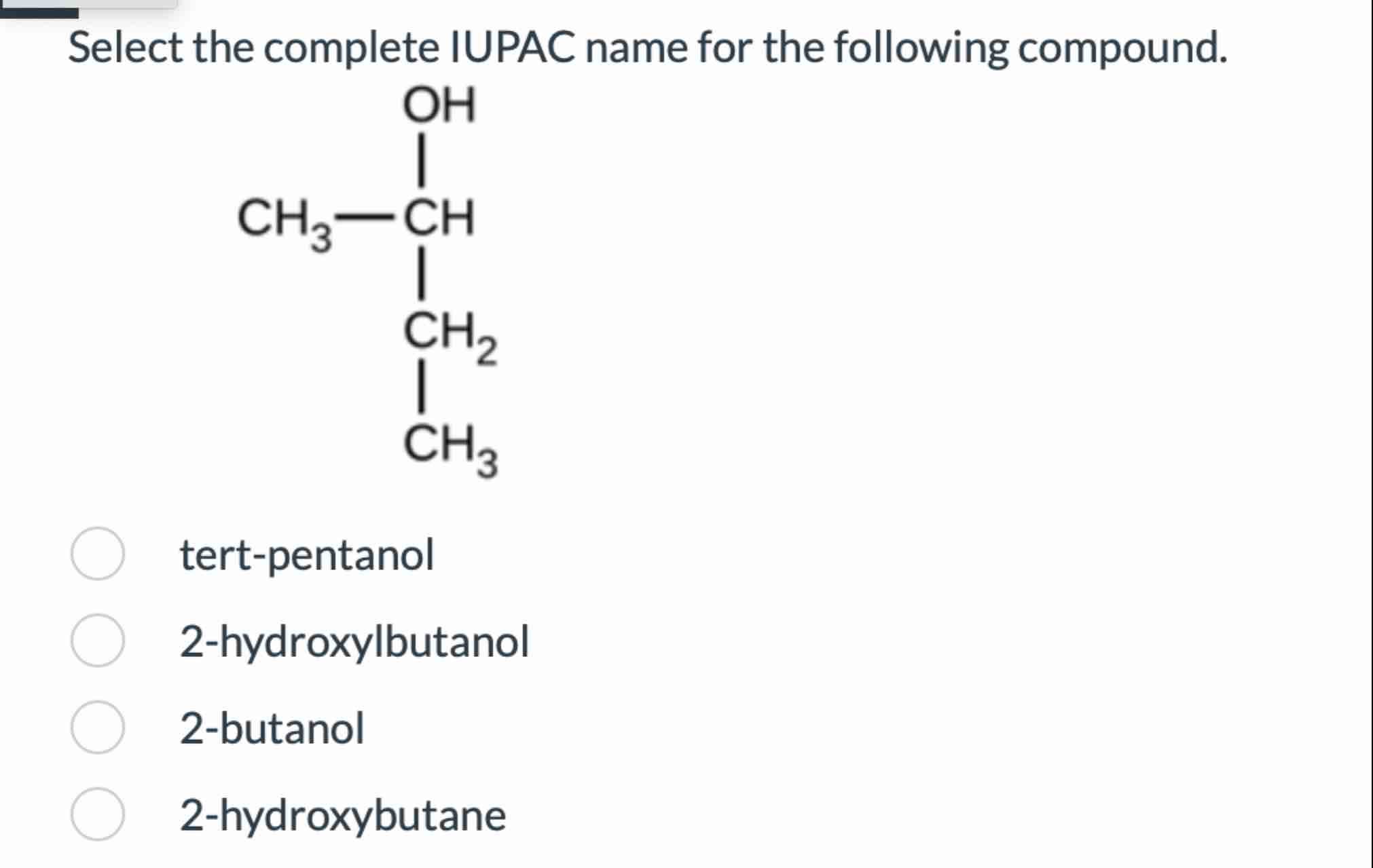 Select the complete IUPAC name for the following | Chegg.com