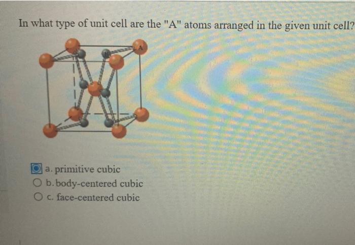 Solved In what type of unit cell are the "A" atoms arranged | Chegg.com