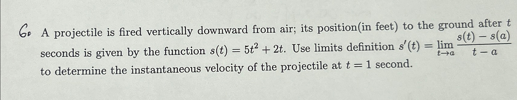 Solved A projectile is fired vertically downward from air; | Chegg.com