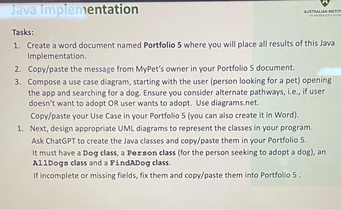 Solved Tasks: 1. Create a word document named Portfolio 5 | Chegg.com