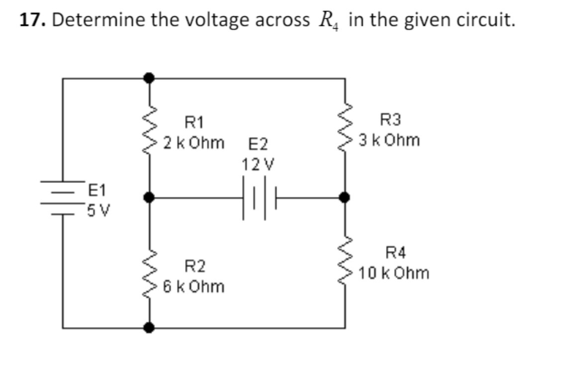 Solved Determine the voltage across R4 ﻿in the given circuit | Chegg.com