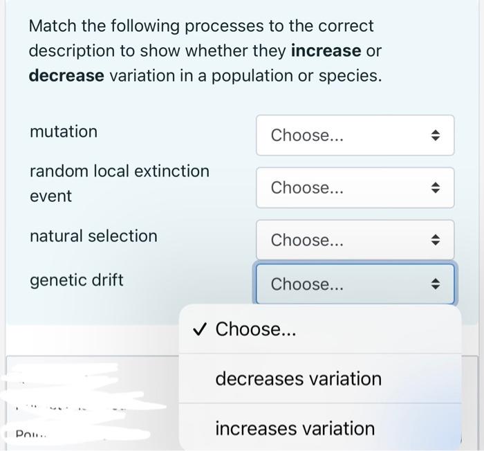 Match the following processes to the correct | Chegg.com