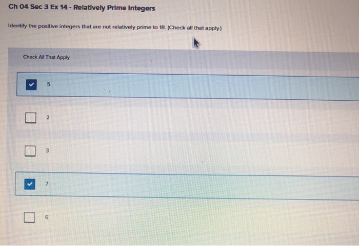 Solved Ch 04 Sec 3 Ex 14 - Relatively Prime Integers | Chegg.com