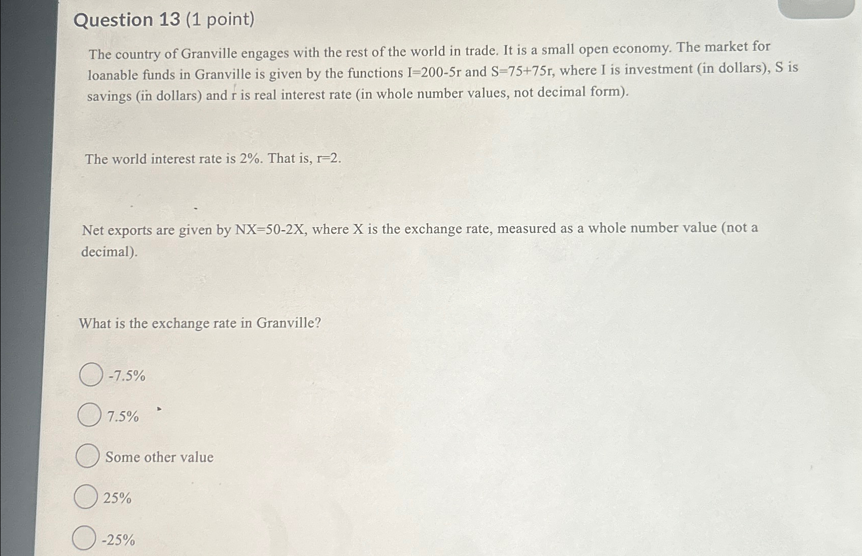 Solved Question 13 (1 ﻿point)The country of Granville | Chegg.com