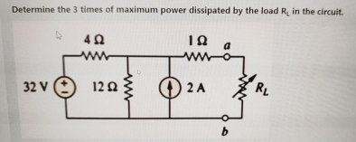 Solved Determine the 3 ﻿times of maximum power dissipated by | Chegg.com