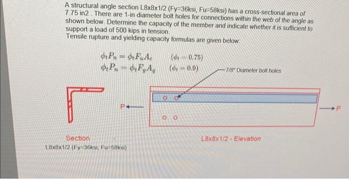 Solved A structural angle section | Chegg.com