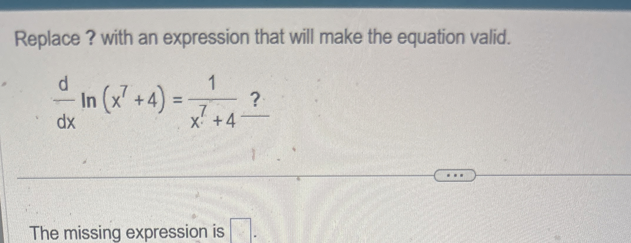 Solved Replace ? ﻿with an expression that will make the | Chegg.com