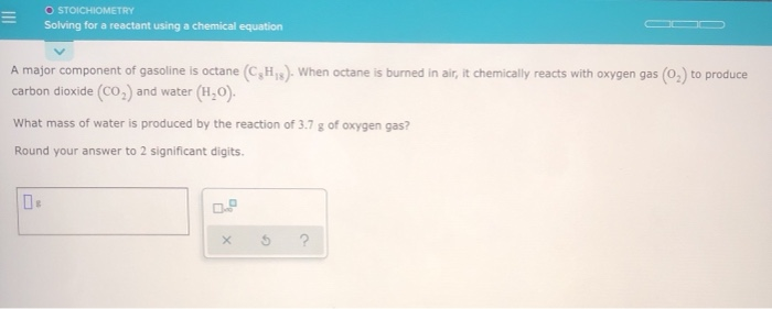Solved O STOICHIOMETRY Solving for a reactant using a | Chegg.com