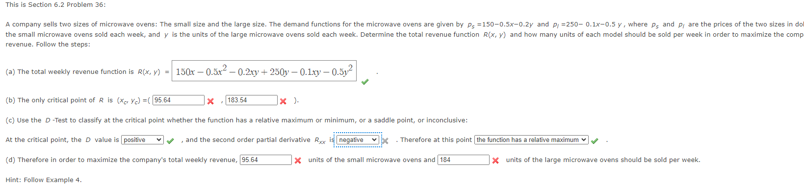 Solved This is Section 6.2 ﻿Problem 36:revenue. Follow the | Chegg.com