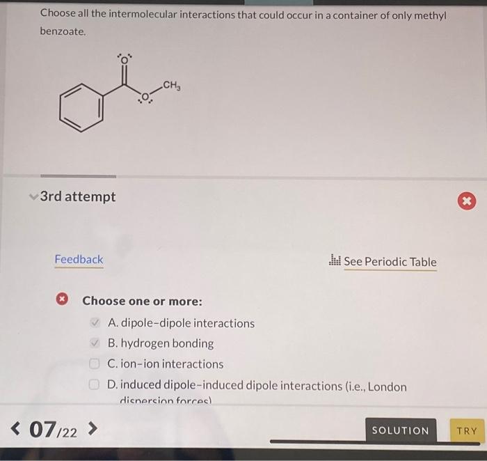 Solved Choose all the intermolecular interactions that could | Chegg.com