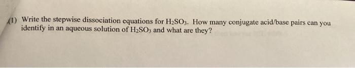 Solved (1) Write the stepwise dissociation equations for | Chegg.com