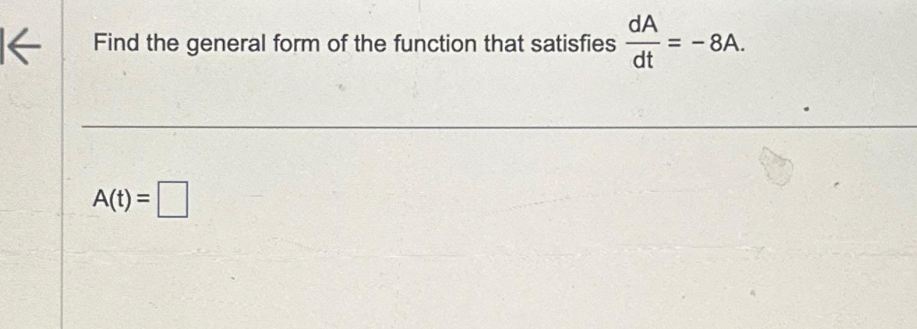Solved Find the general form of the function that satisfies | Chegg.com