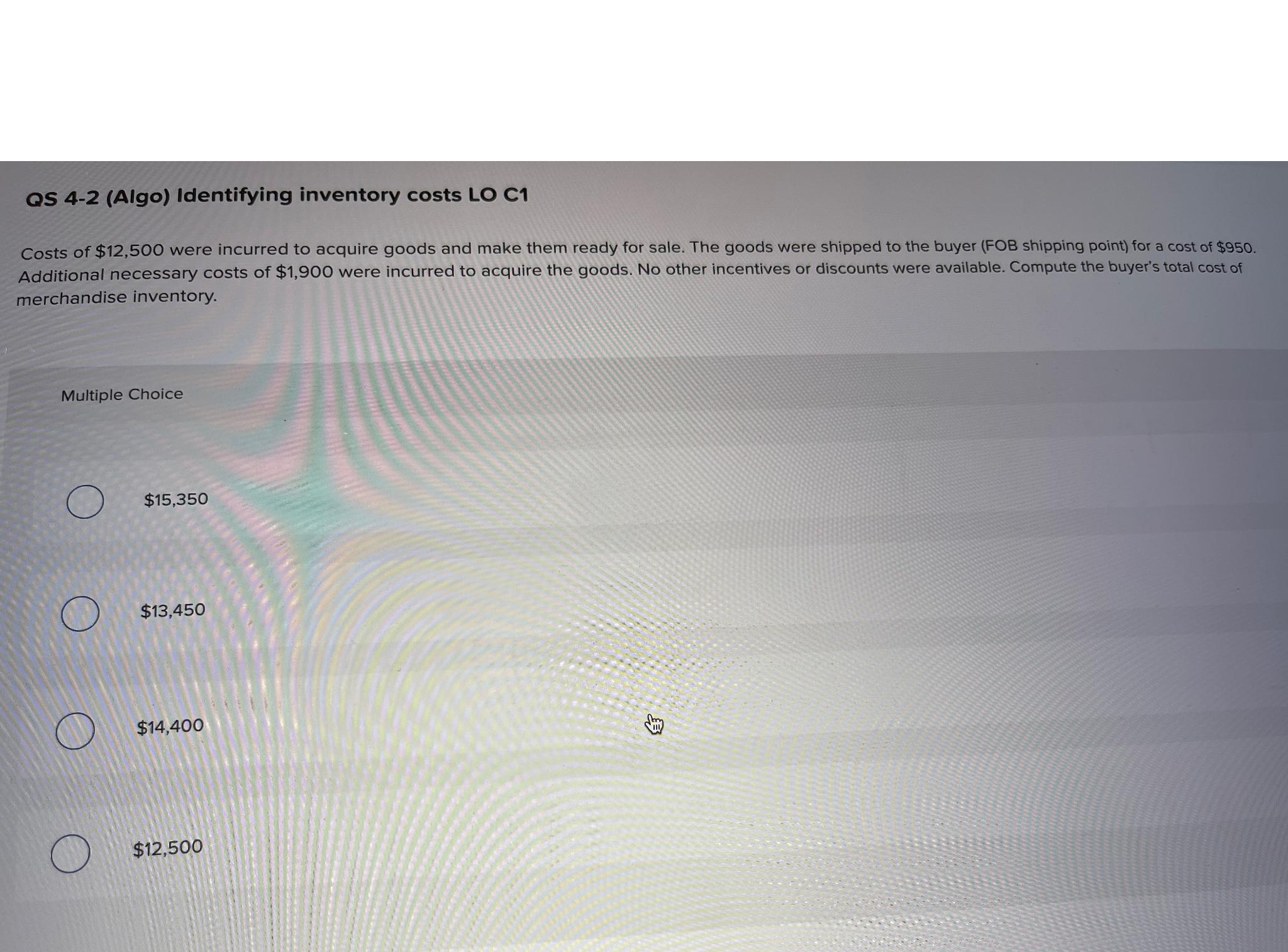 Solved QS 4-2 (Algo) ﻿Identifying inventory costs LO C1Costs | Chegg.com