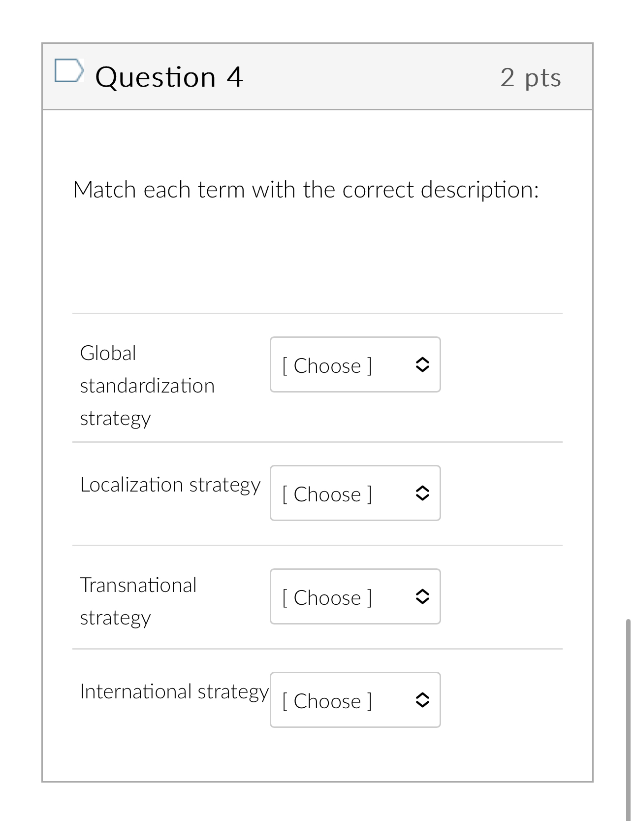 Solved Question 42 ﻿ptsMatch each term with the correct | Chegg.com
