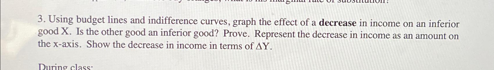 Solved Using budget lines and indifference curves, graph the | Chegg.com