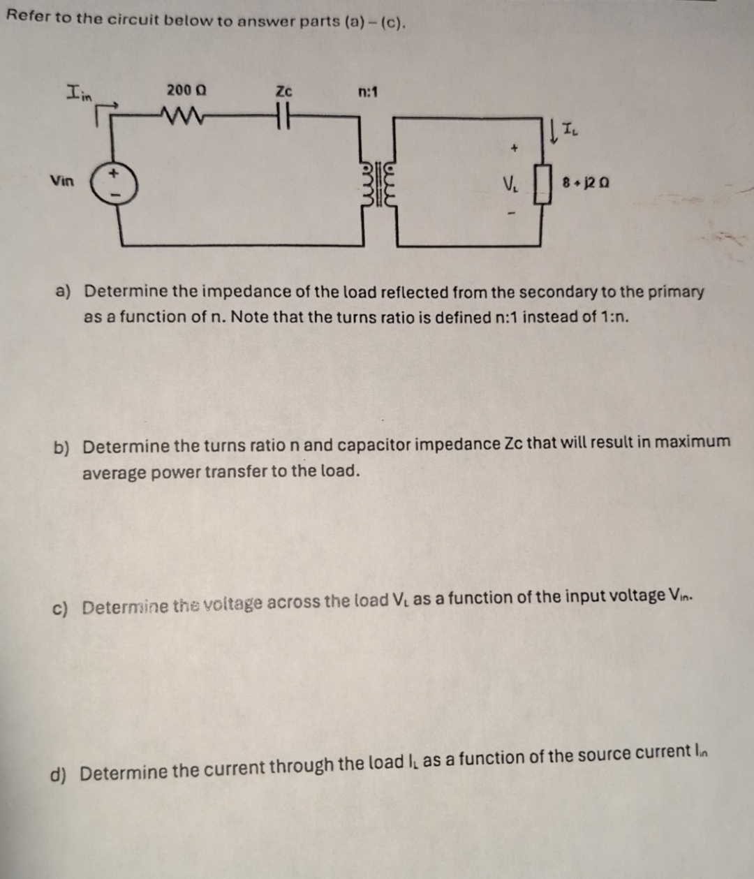 Refer to the circuit below to answer parts | Chegg.com