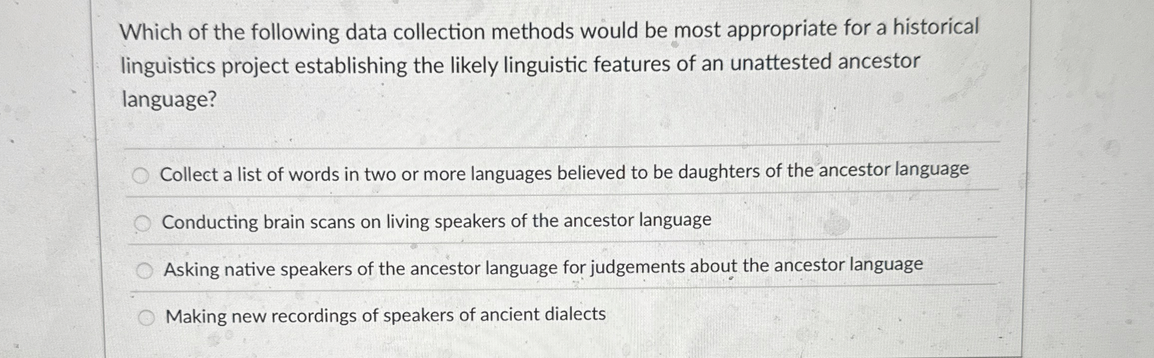 Solved Which of the following data collection methods would | Chegg.com