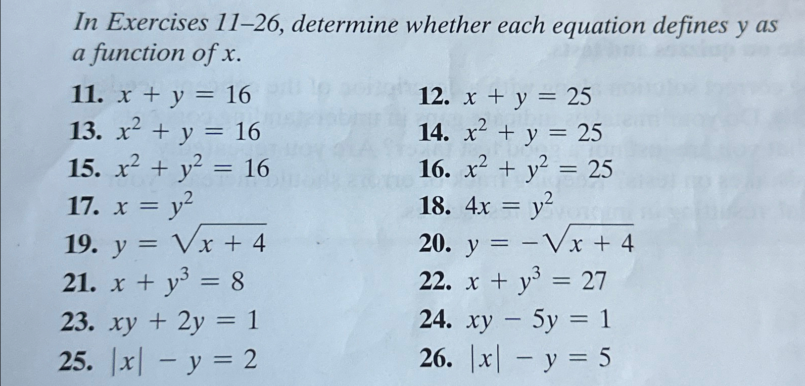 Solved In Exercises 11-26, ﻿determine whether each equation | Chegg.com