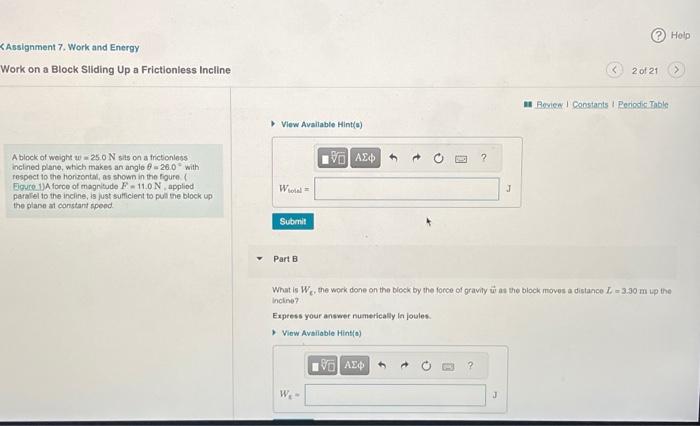 Solved KAssignment 7. Work and Energy Work on a Block | Chegg.com