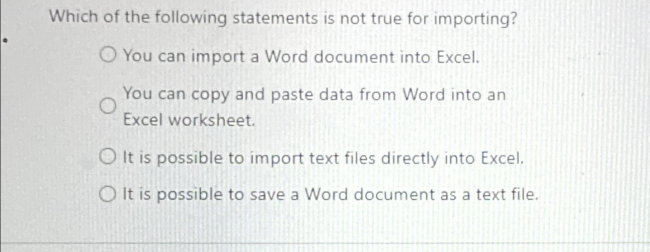 Solved Which of the following statements is not true for | Chegg.com