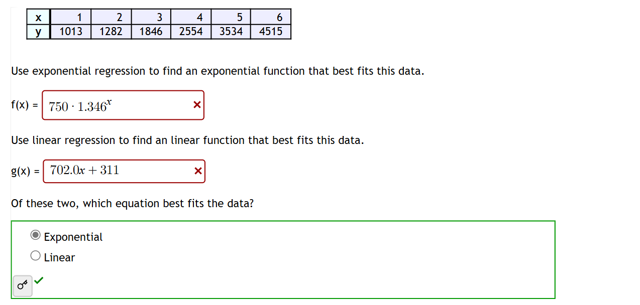 Solved Use exponential regression to find an exponential | Chegg.com