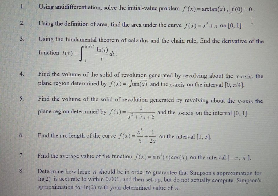 Solved Using antidifferentiation, solve the initial-value | Chegg.com