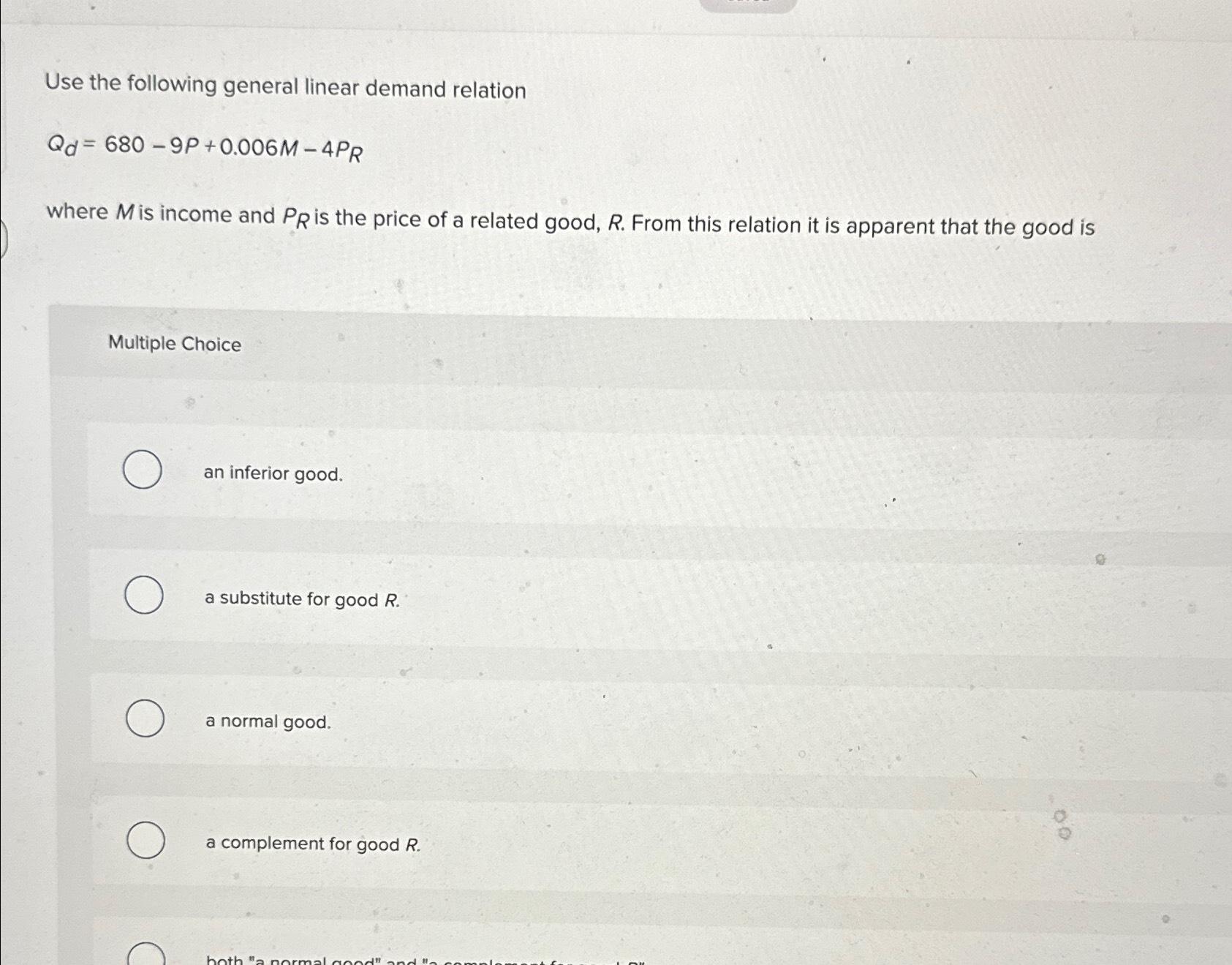 Solved Use the following general linear demand | Chegg.com