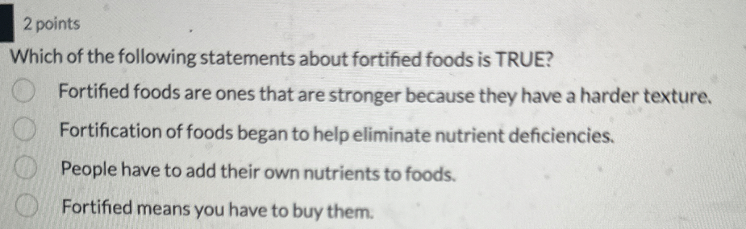 Solved 2 ﻿pointsWhich of the following statements about | Chegg.com