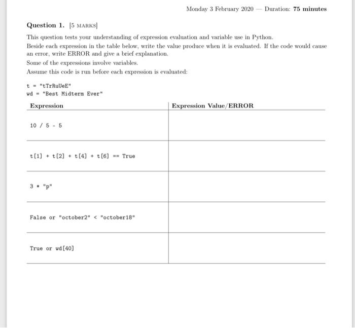 Solved Question 1. [5 MARKS] This question tests your | Chegg.com