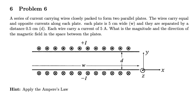 Solved 6 Problem 6 A series of current carrying wires | Chegg.com