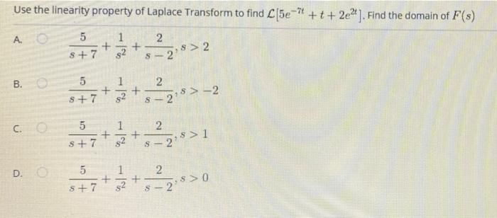 Solved Use the linearity property of Laplace Transform to | Chegg.com