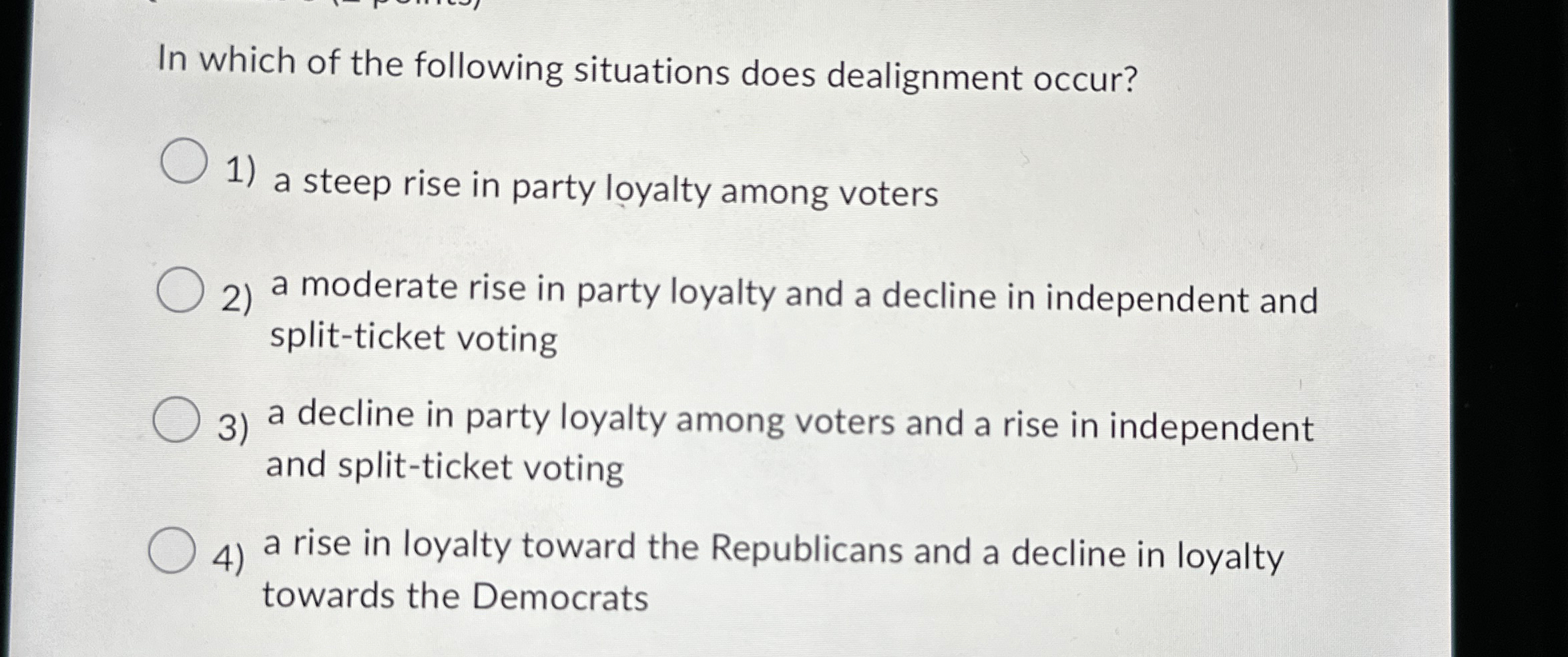 Solved In which of the following situations does dealignment | Chegg.com