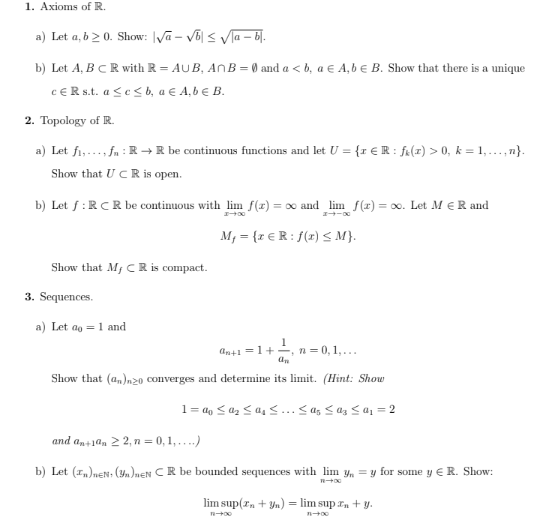 Solved Axioms of R.a) ﻿Let a,b≥0. ﻿Show: |a2-b2|≤|a-b|2.b) | Chegg.com