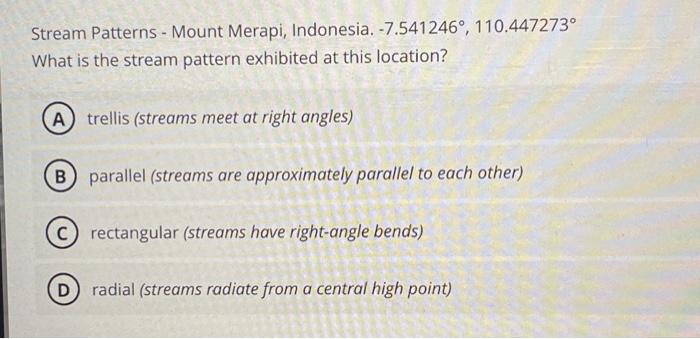 Solved Stream Patterns - Namibia. −23.426832,15.714148∘ What | Chegg.com