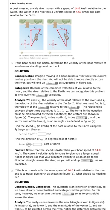 Solved A Boat Crossing a River A boat crossing a wide river | Chegg.com
